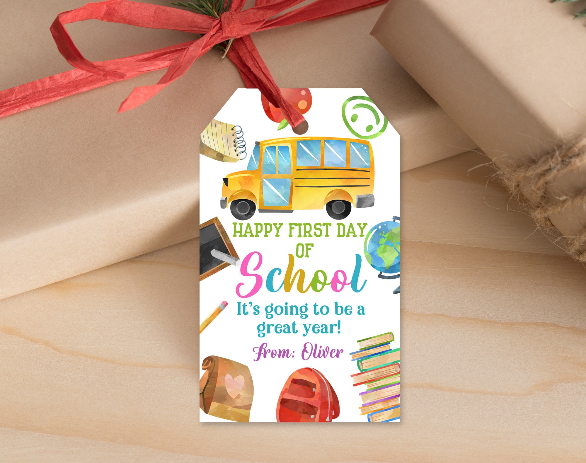 First Day of School Tag Back to School Label School Gift Tag - Etsy