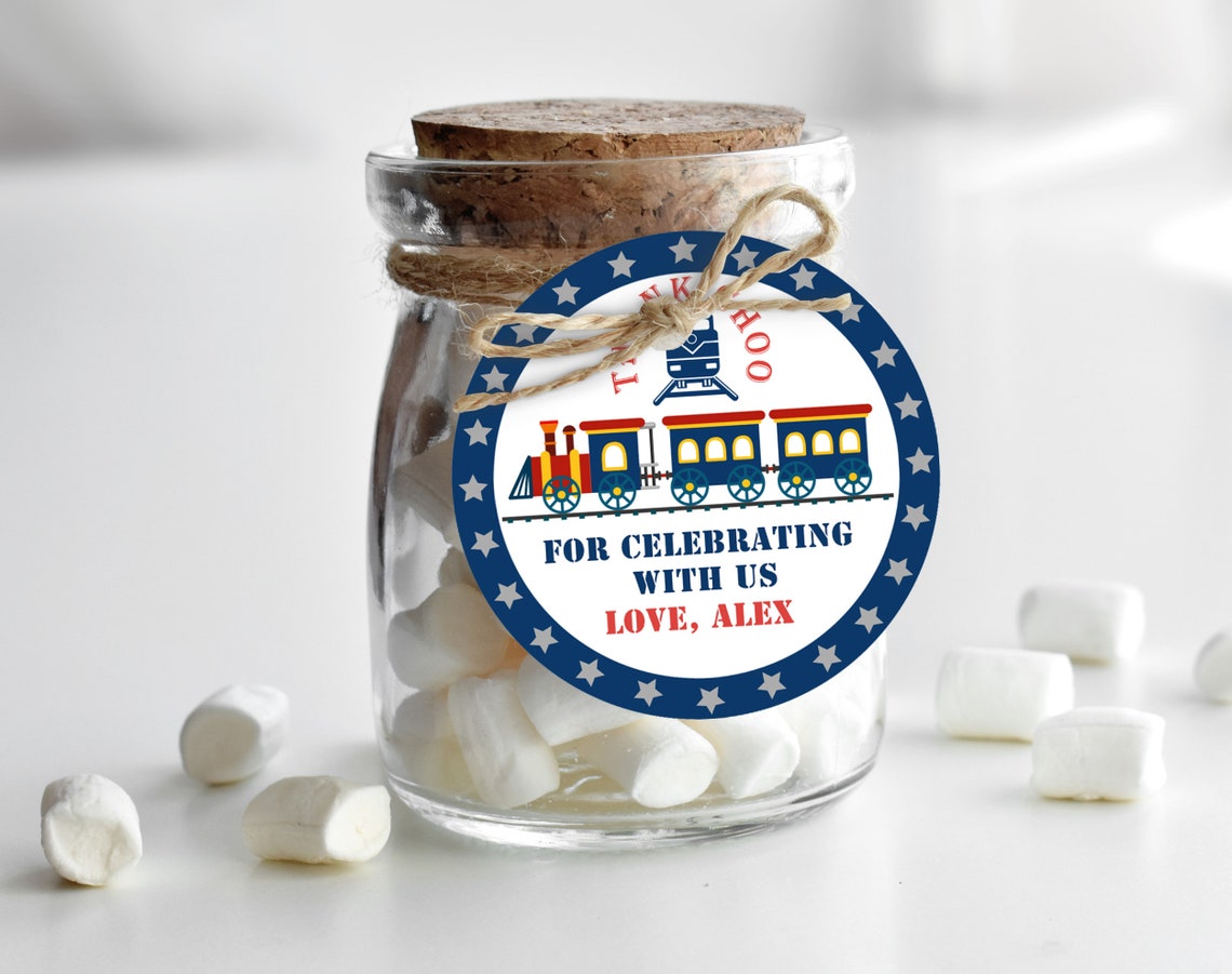 Train Birthday Sticker Train Tag Train Label Circle Square - Etsy