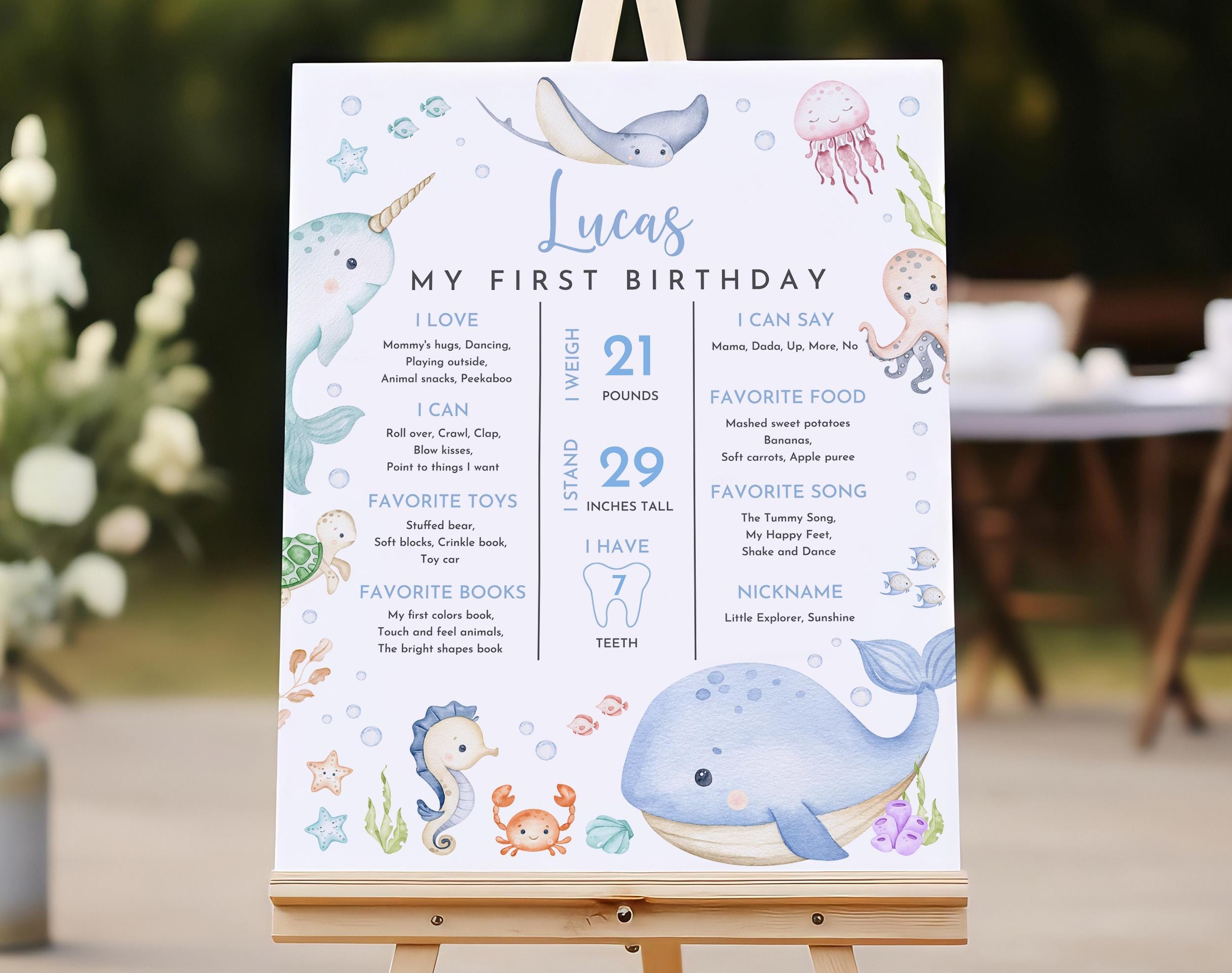 Under the Sea First Birthday Poster: Nautical Milestone Sign Bir462 - Etsy