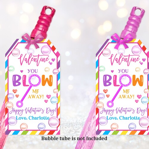 Bubble Valentines Tag Blow Me Away Favor Tag Bubbles Soap - Etsy