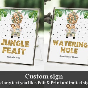 Safari Custom Sign Jungle Animals Wild One Zoo Baby Shower Birthday ...