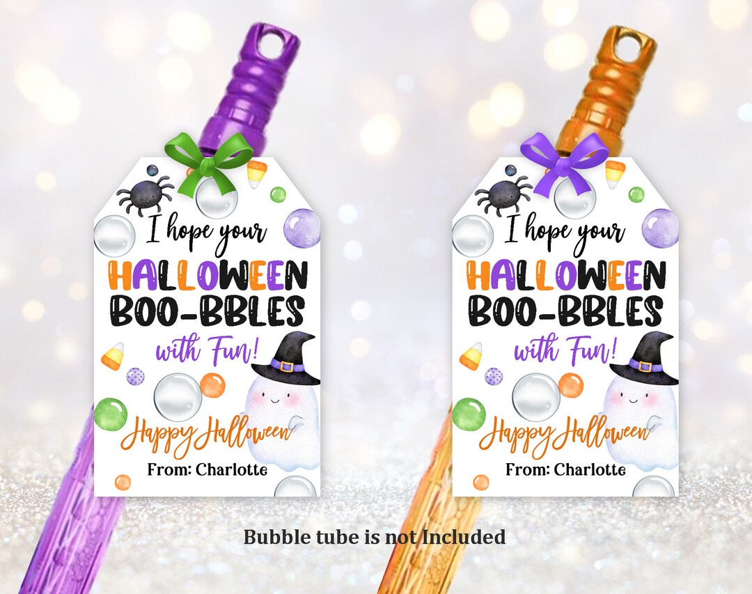 Halloween Bubbles Tag Halloween Boo-bbles Kids Halloween Favor - Etsy