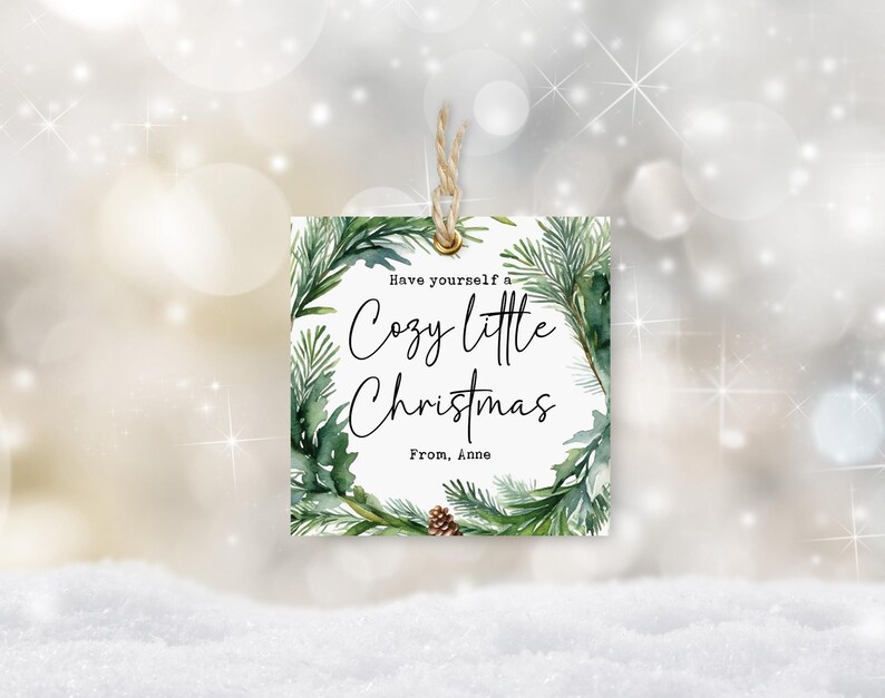 Cozy Christmas Gift Tags: Printable Digital Blanket Labels Cht100 - Etsy