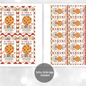 End of School Cookie Tag Thanks for Making Me One Smart Cookie Gift Tag ...