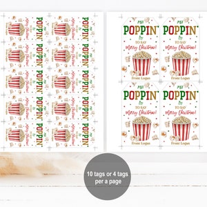 POPPIN Tag Merry Christmas Tag Popcorn Gift Tag Kids Classroom Gift Tag ...