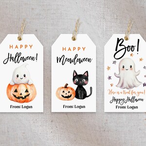 Editable Halloween Favor Tags: Printable Trick or Treat - Party Labels ...