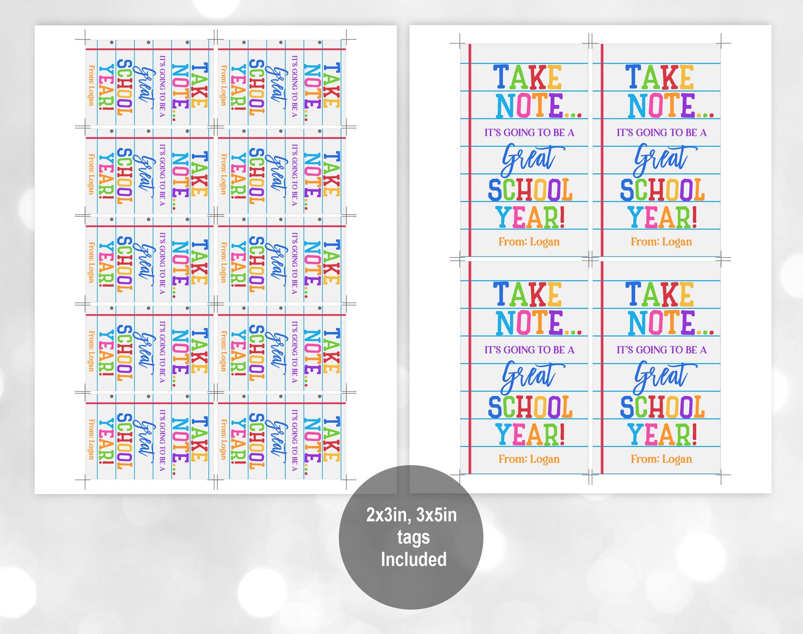 Back to School Tag Take Note Tag Pen Marker Gift Tags for - Etsy