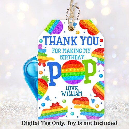 Editable Fidget Party Favor Tags Pop It Party Thank You Tag - Etsy