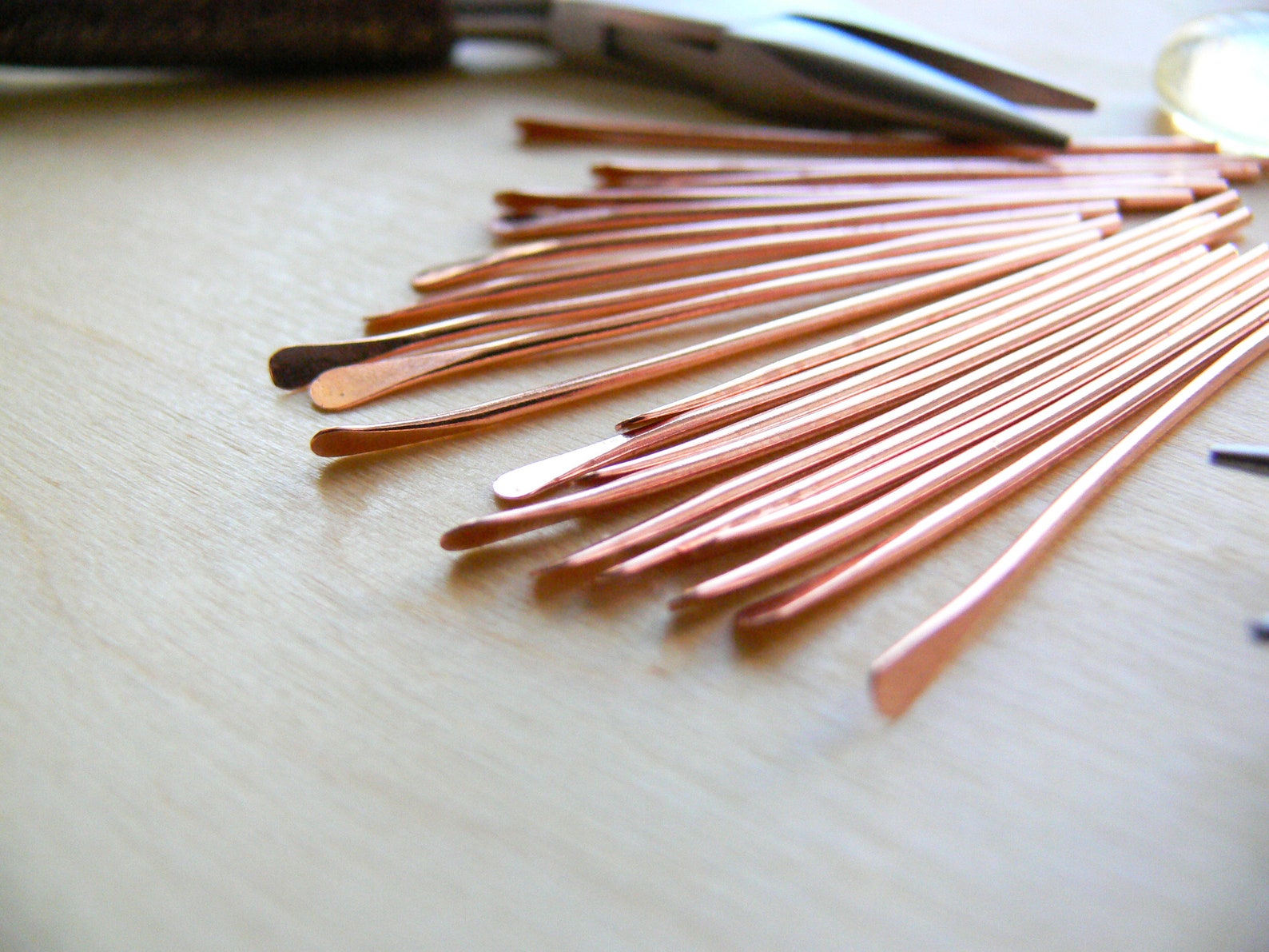Bare Copper Head Pins Paddle Headpins 10 Pieces Choose - Etsy UK