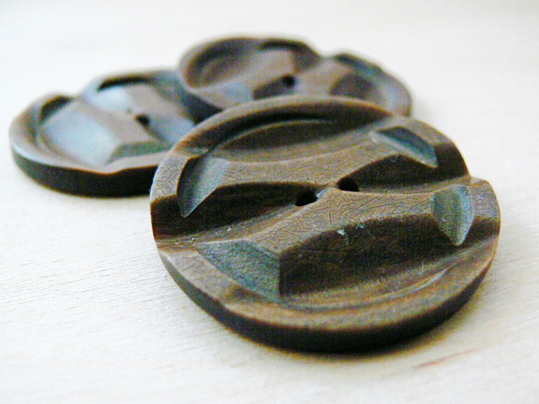 Set of 4 Extra Large Vintage Buttons From the 1980s - Reproduction Art ...