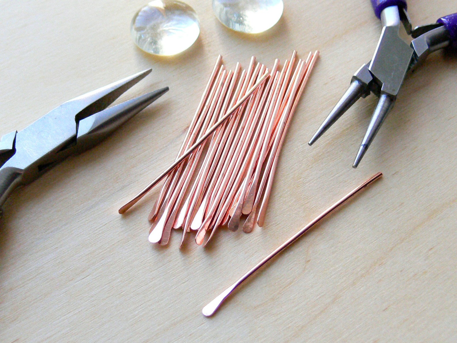 Raw Copper Headpins Paddle Headpins Jewellery Making - Etsy