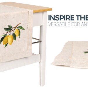Table Runner, Lemon Embroidery Dinning Room Table Runner, Lemon Decor ...