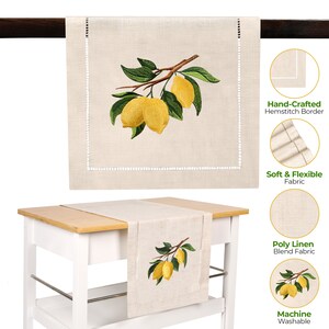 Table Runner, Lemon Embroidery Dinning Room Table Runner, Lemon Decor ...