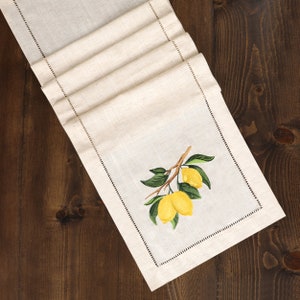 Table Runner, Lemon Embroidery Dinning Room Table Runner, Lemon Decor ...