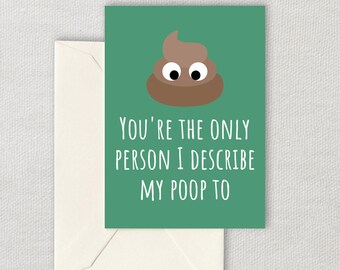 Valentines Card Poop | Etsy