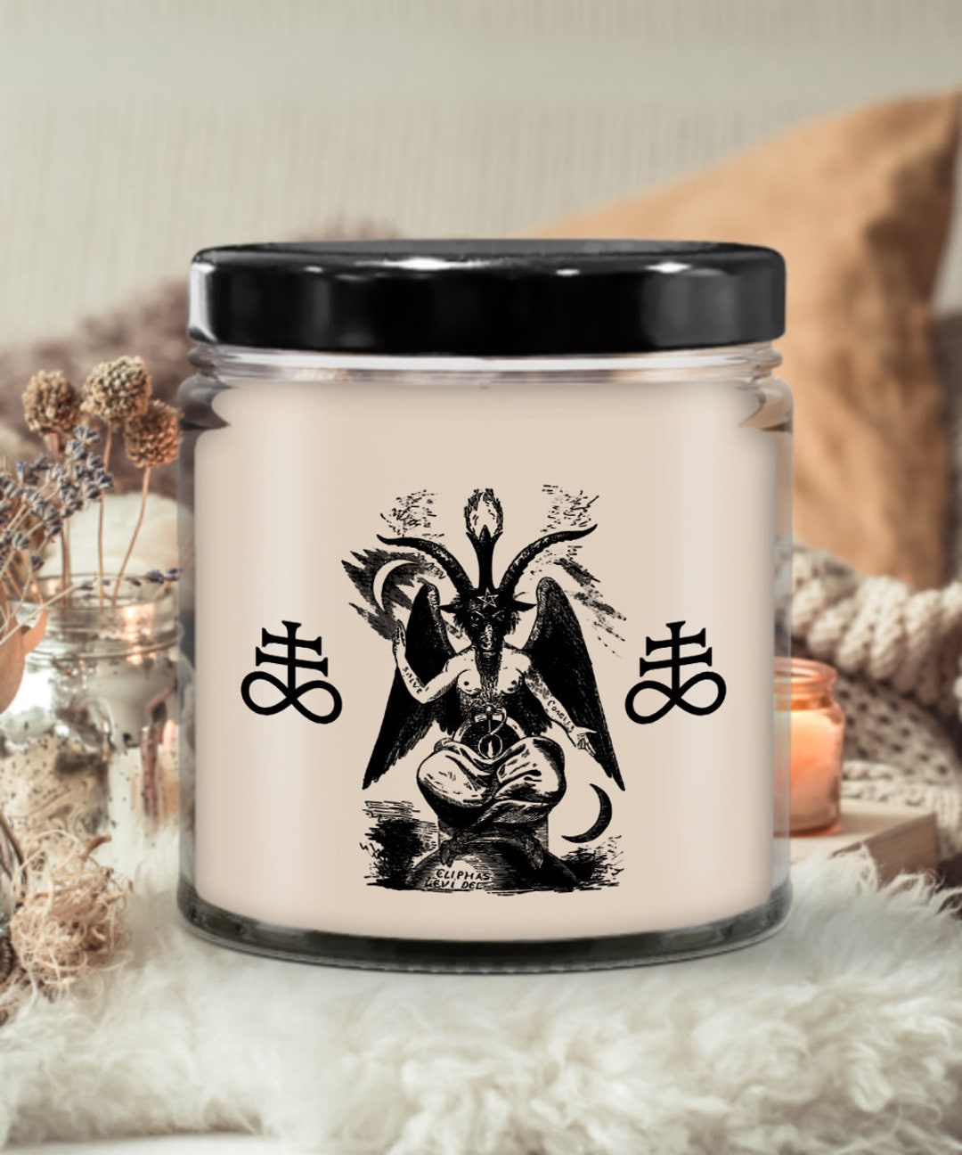 Baphomet Candle Satan Candle Satanist Gift Vanilla - Etsy