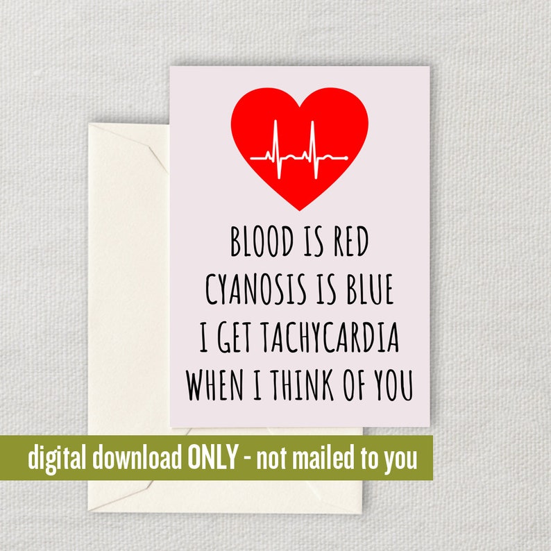 Medical Valentine's Day Card - Cute Printable Valentine - Card for ...