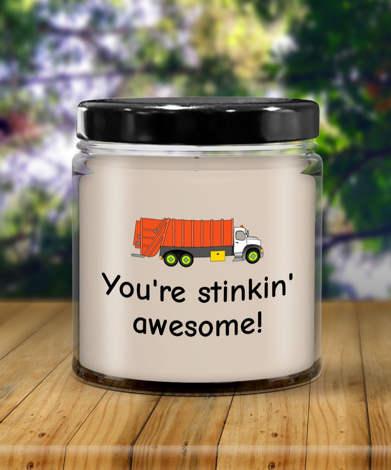 Garbage Truck Candle - Garbage Truck Valentine - Waste Disposal Truck ...