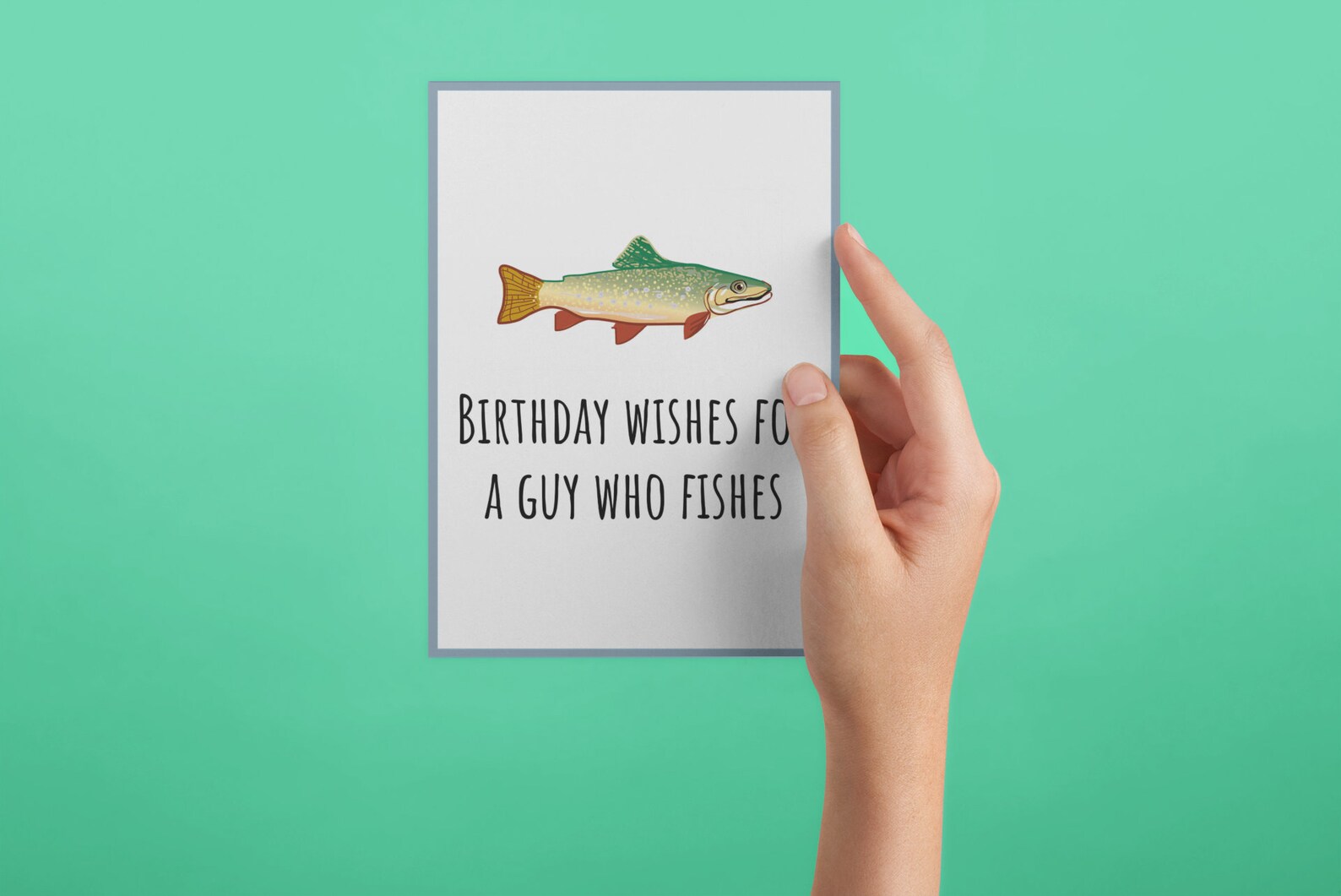Printable Fishing Birthday Card Cute Fishing Card Birthday | Etsy