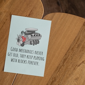 Printable Mechanic Birthday Card - Funny Mechanic Greeting Card - Old ...