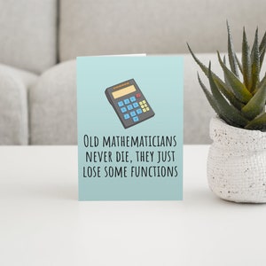 Math Birthday Card - Printable Math Card - Math Teacher Gift Card ...