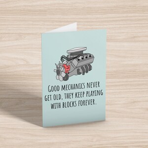 Printable Mechanic Birthday Card - Funny Mechanic Greeting Card - Old ...