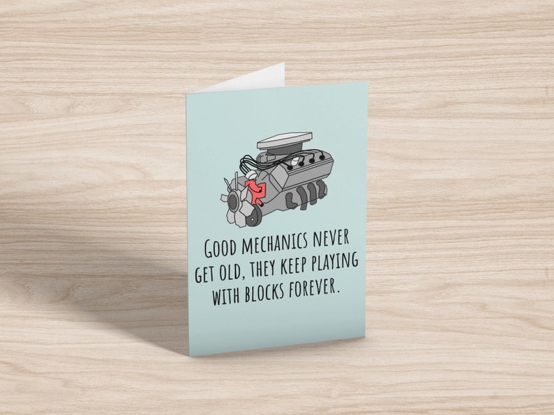 Printable Mechanic Birthday Card Funny Mechanic Greeting - Etsy