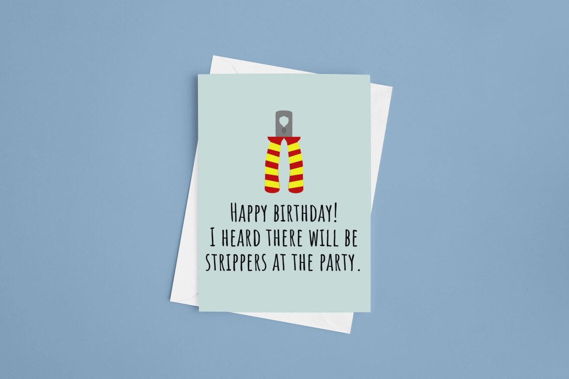 Electrician Printable Birthday Card - Funny Electrician Card ...