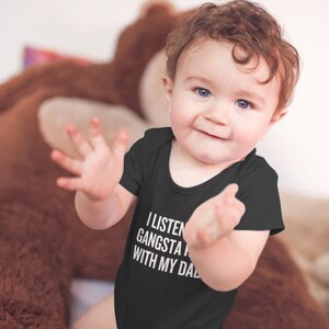 Funny Baby One-piece - Hip Hop Baby Clothes - Gangsta Rap With My Dad ...