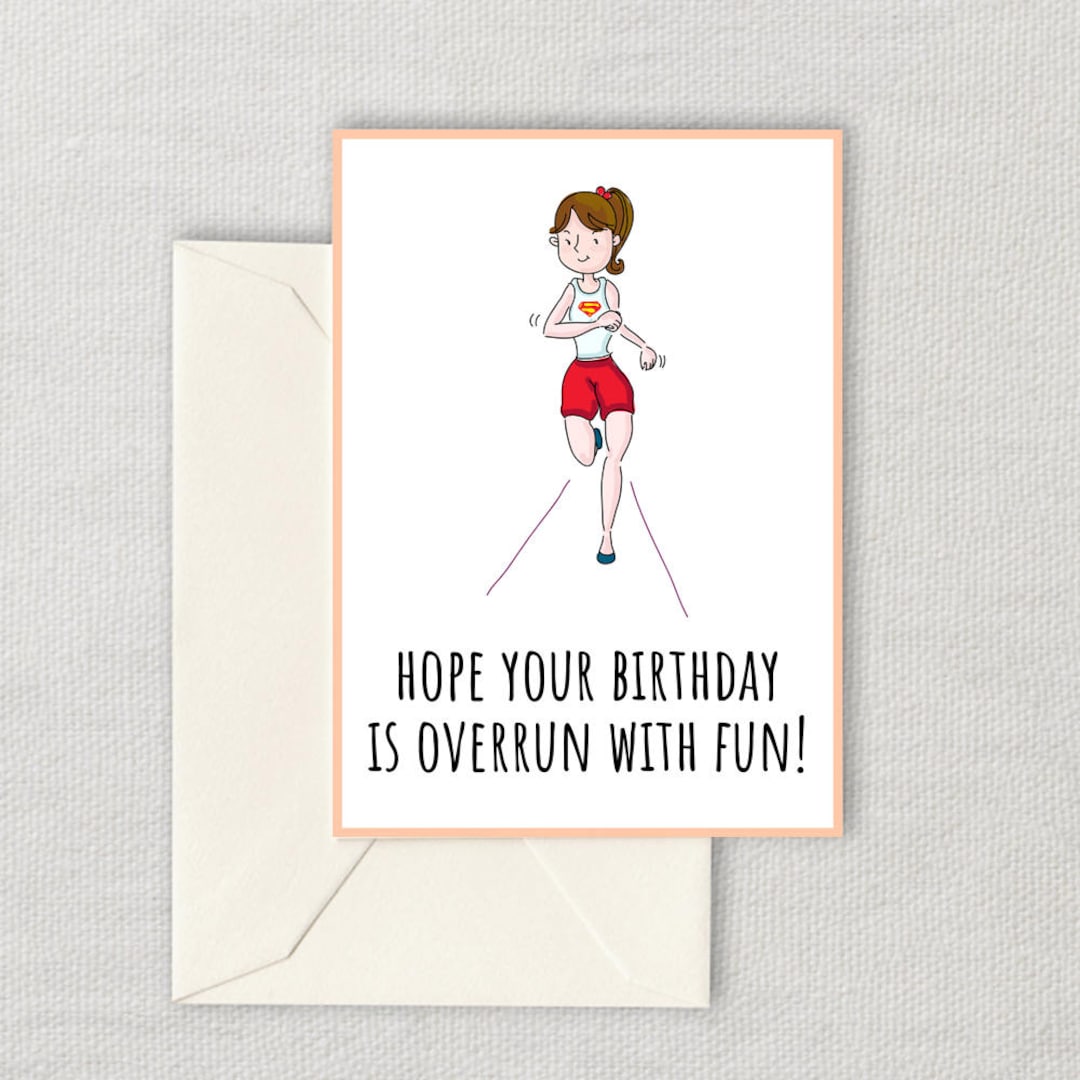 Printable Runner Birthday Card - Running Birthday Card - Jogging ...