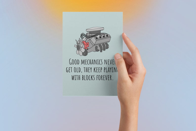 Printable Mechanic Birthday Card - Funny Mechanic Greeting Card - Old ...