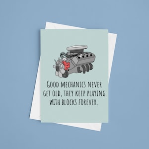 Printable Mechanic Birthday Card - Funny Mechanic Greeting Card - Old ...