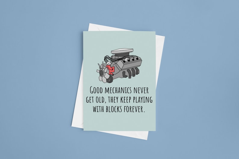 Printable Mechanic Birthday Card Funny Mechanic Greeting - Etsy