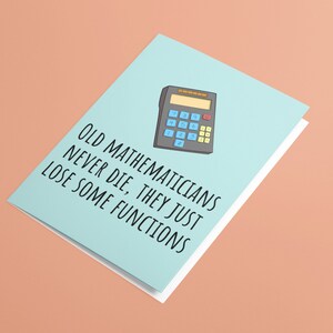 Math Birthday Card - Printable Math Card - Math Teacher Gift Card ...