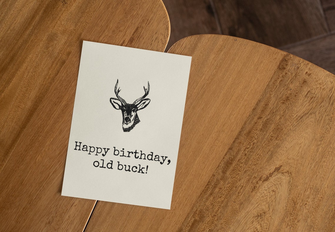 Deer Hunter Birthday Card - Hunting Birthday Card - Happy Birthday Old ...