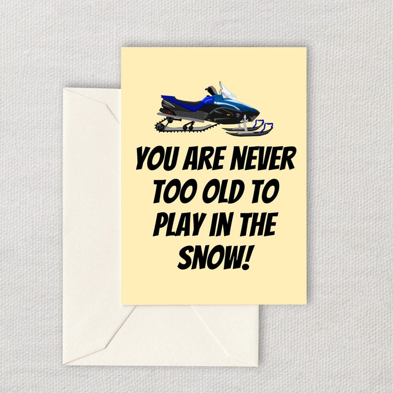 Printable Snowmobile Birthday Card - Snowmobiling Birthday Card - Funny ...
