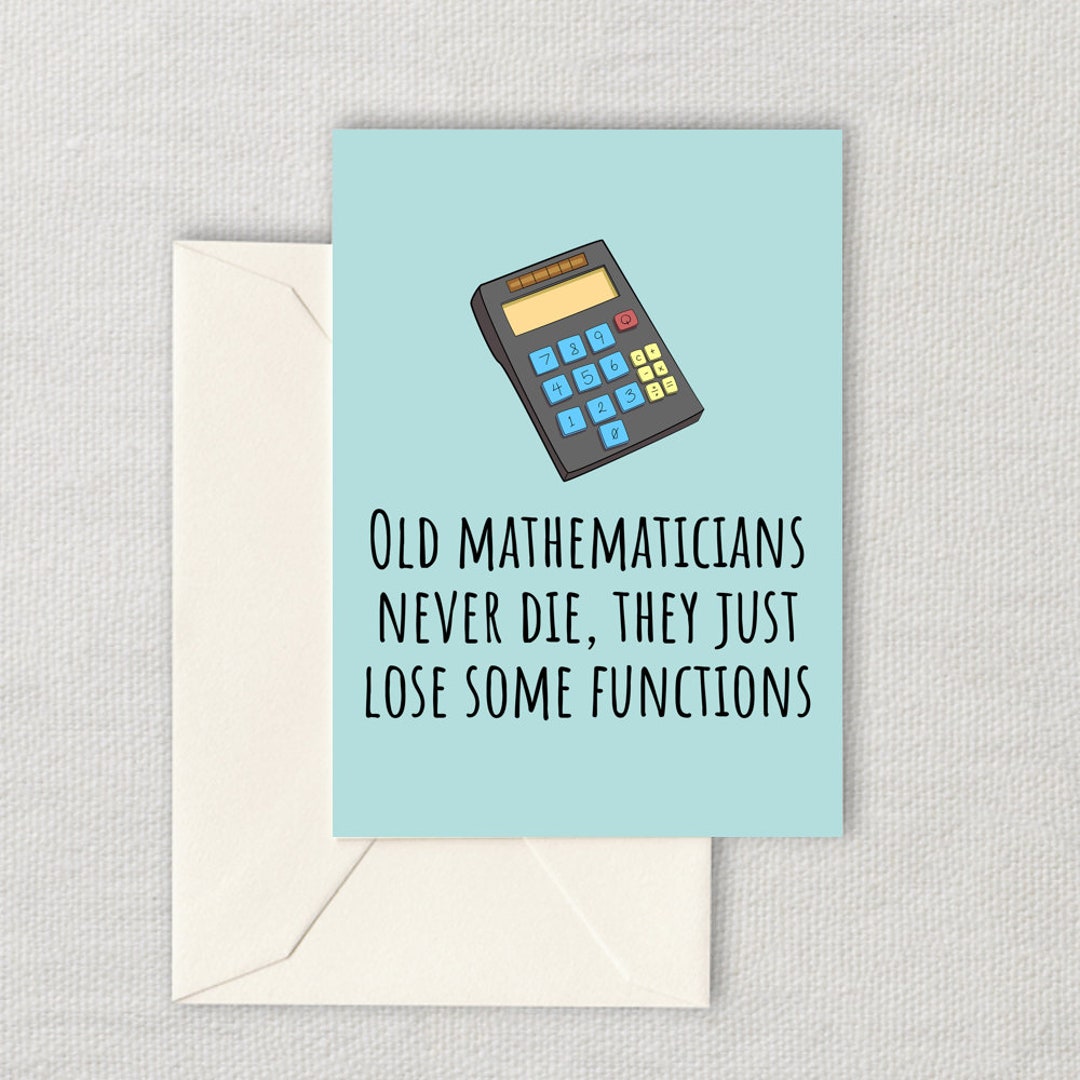 Math Birthday Card - Printable Math Card - Math Teacher Gift Card ...