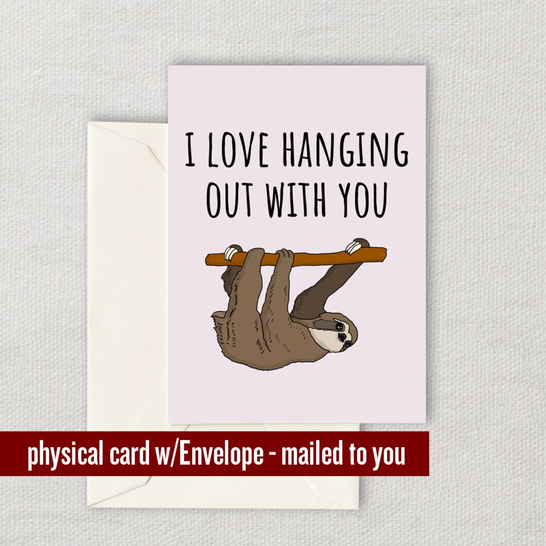 Cute Sloth Card Sloth Greeting Card Friend Birthday Card - Etsy