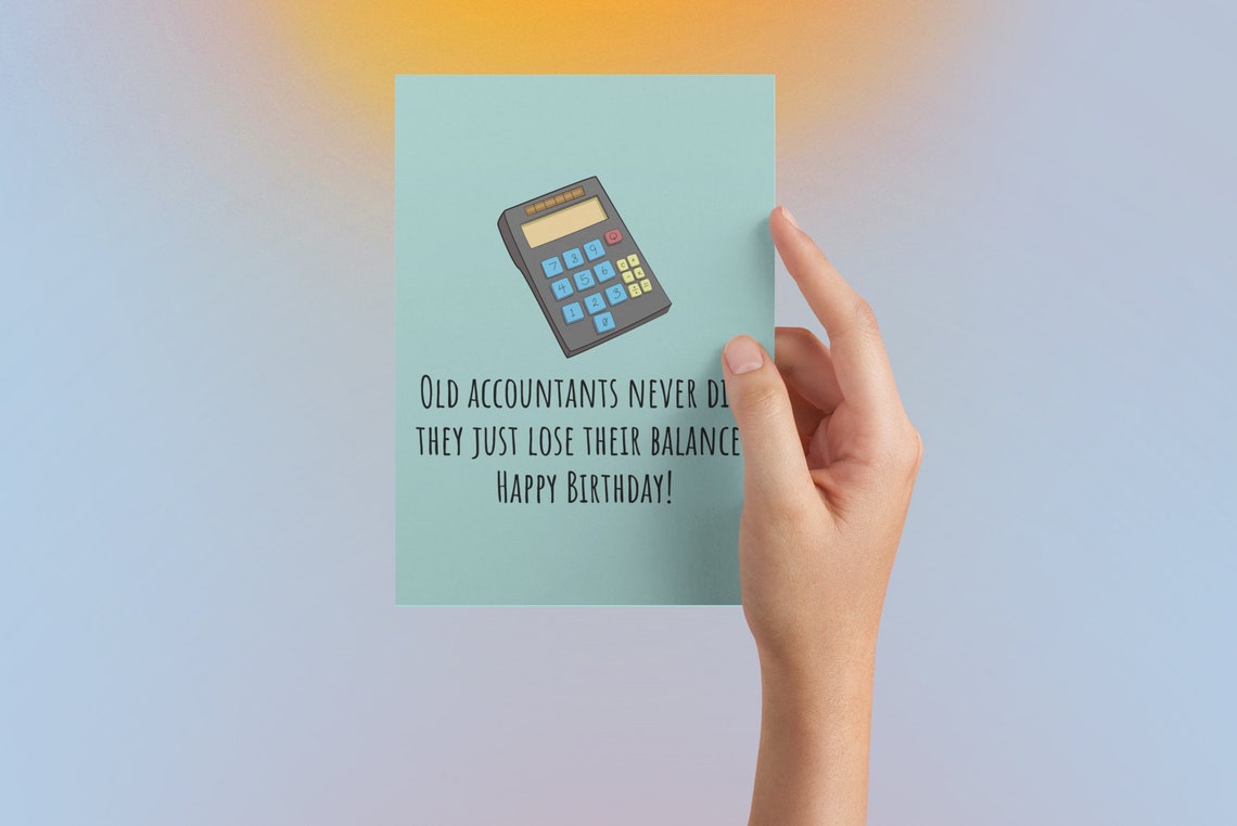 Funny Accountant Birthday Card Printable Accountant Birthday - Etsy