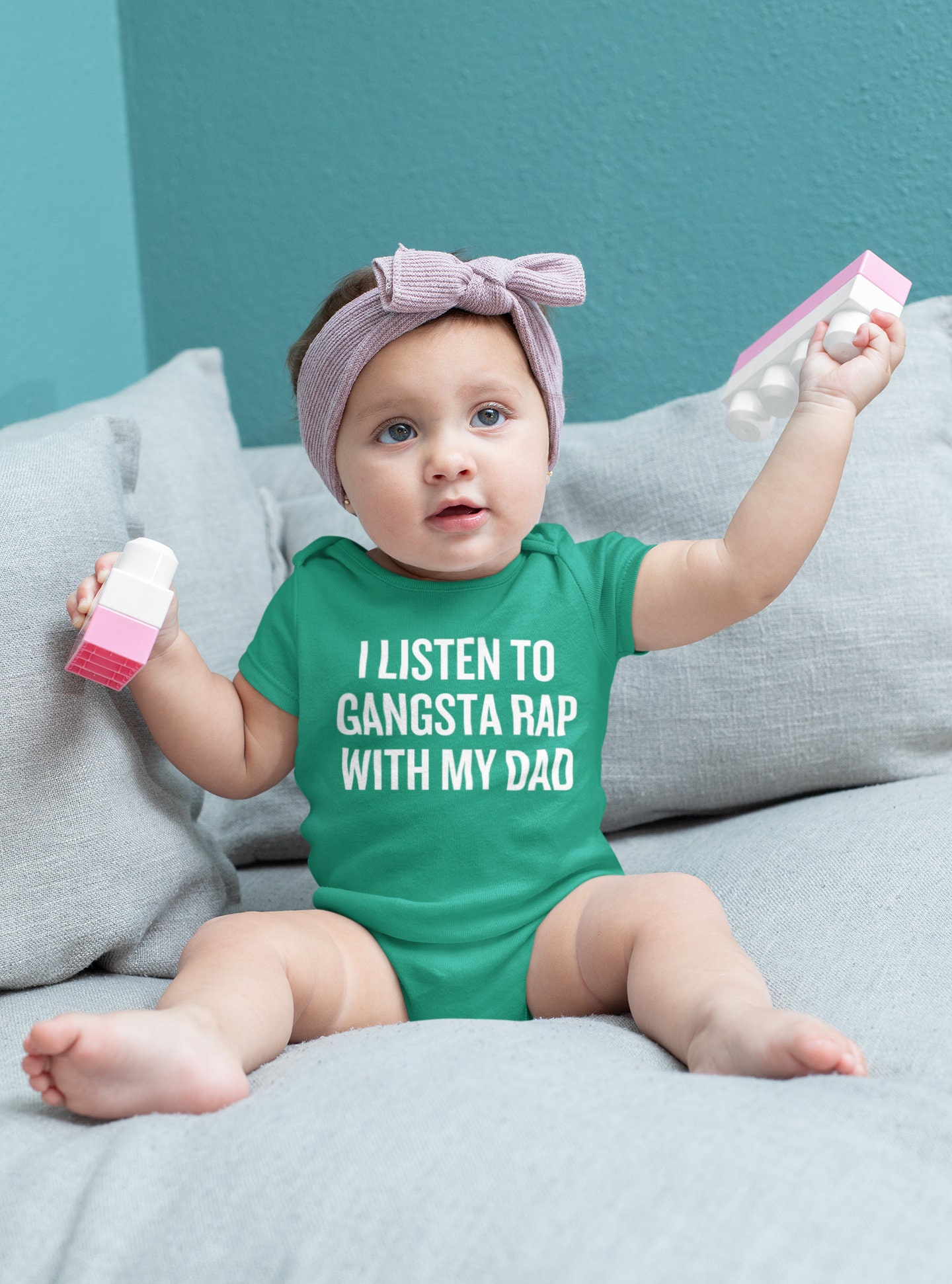 Funny Baby One-piece - Hip Hop Baby Clothes - Gangsta Rap With My Dad ...