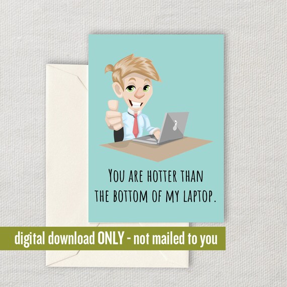 Funny Nerd Printable Card Computer Geek Greeting Card | Etsy