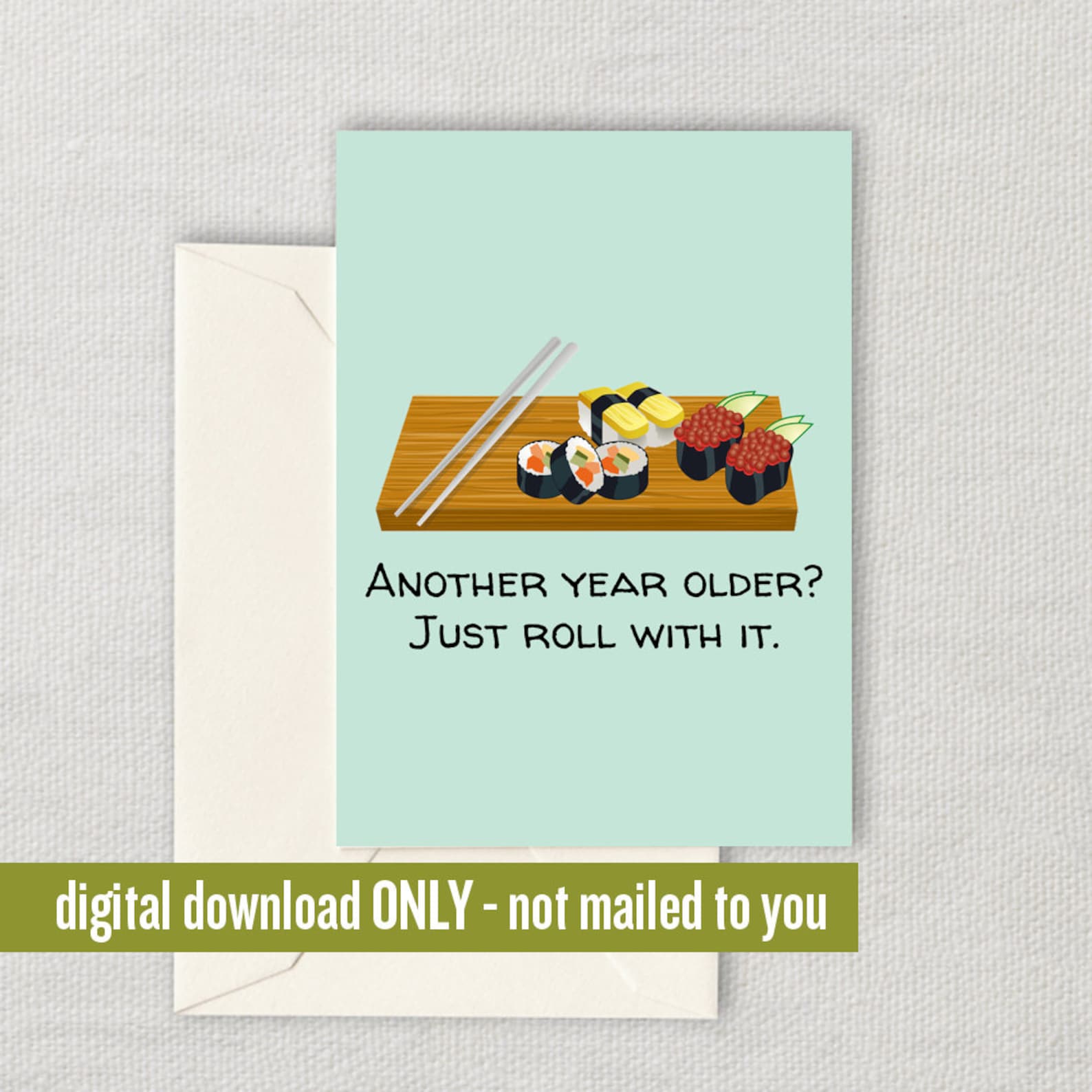 Sushi Birthday Card Sushi Lover Card Sushi Greeting Card - Etsy