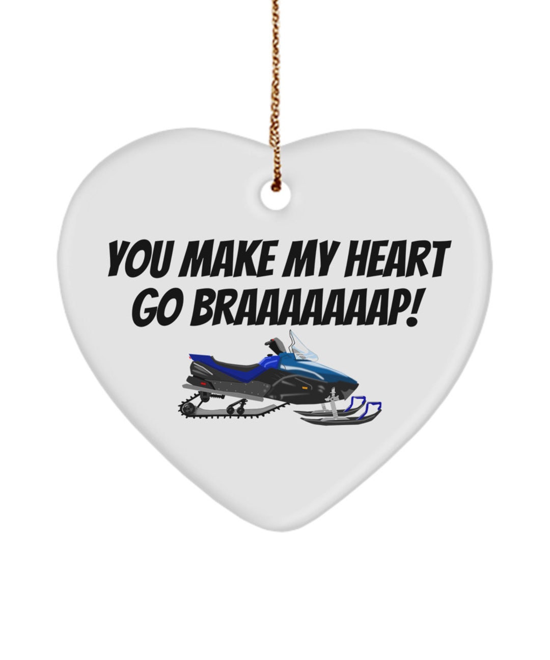 Cute Snowmobile Gift Snowmobile Ornament Snowmobiler Valentine ...