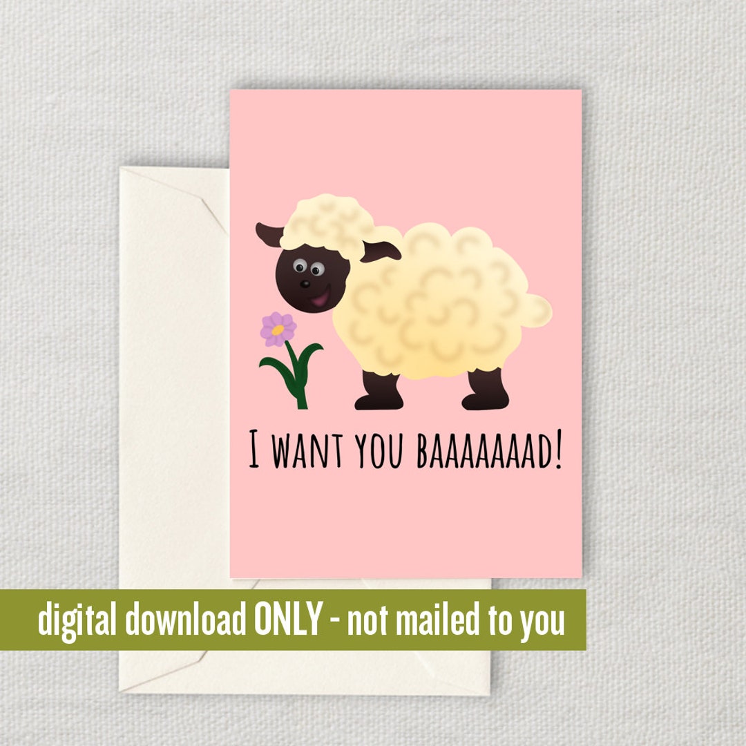 Cute Sheep Card - Sheep Printable Card - Sheep Farmer Valentine - Sheep ...