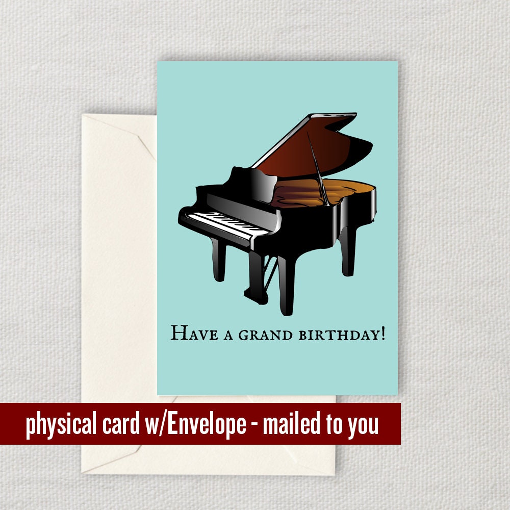 Grand Piano Card Pianist Birthday Card Piano Birthday Card | Etsy