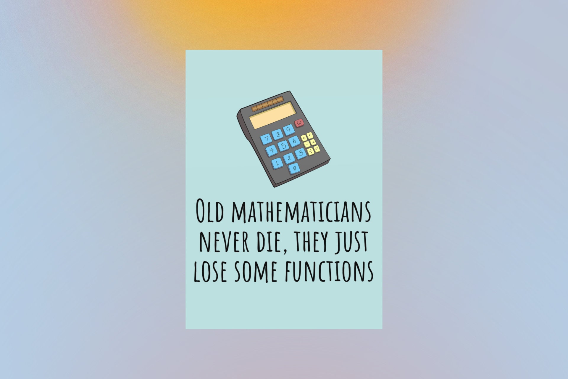 Math Birthday Card Printable Math Card Math Teacher Gift | Etsy