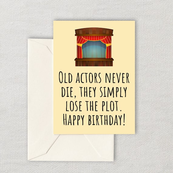 Printable Actor Birthday Card Theater Birthday Card Acting | Etsy UK