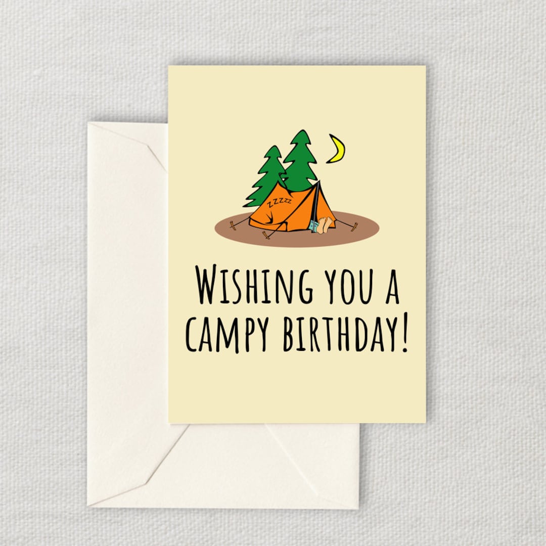 Printable Camper Birthday Card Camping Birthday Card Wishing You A ...