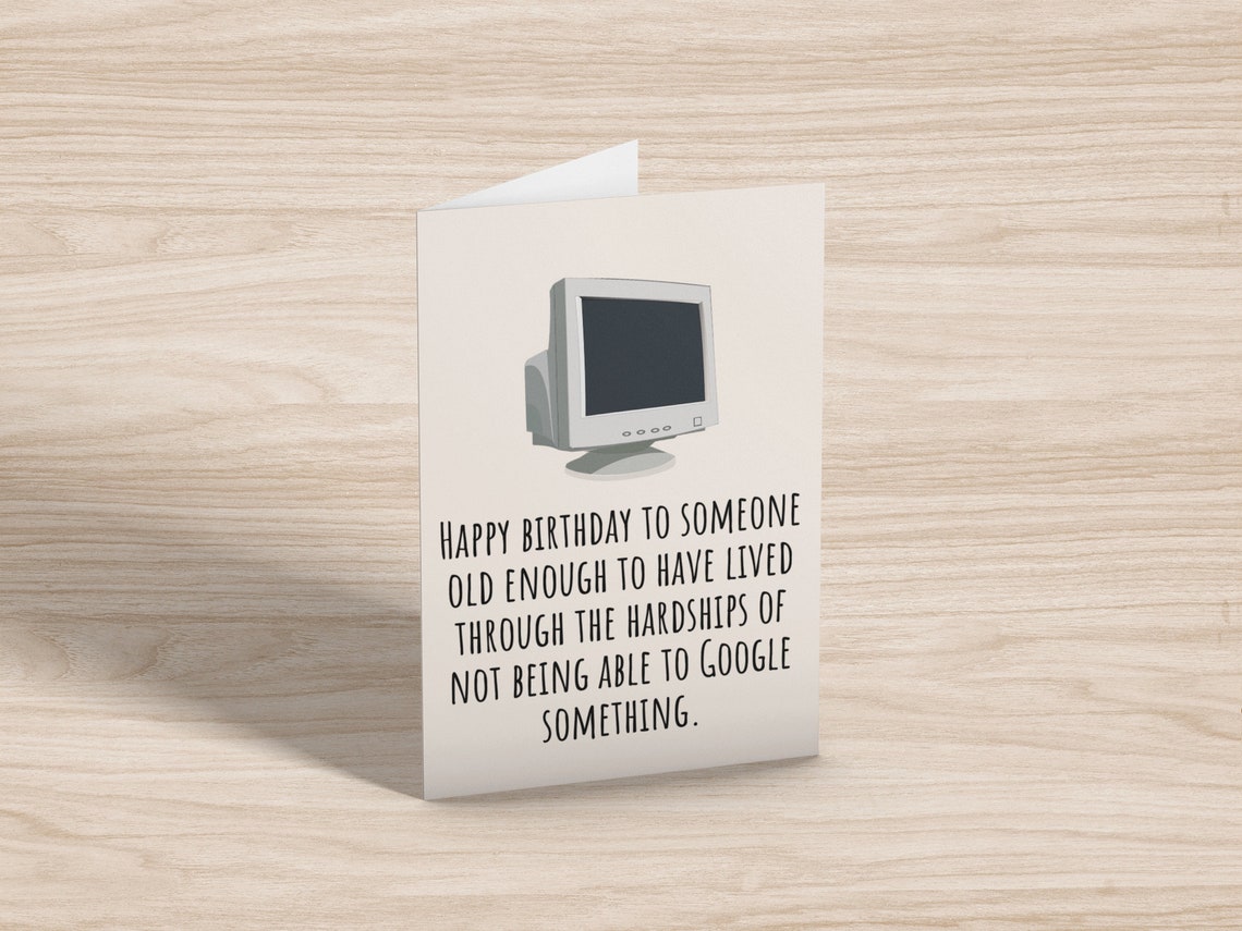 Funny Printable Birthday Card Computer Geek Sarcasm | Etsy