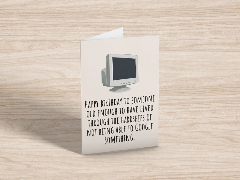 Funny Printable Birthday Card - Computer Geek - Sarcasm Birthday Card ...